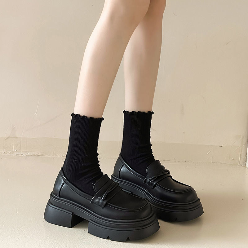 Square Toe Platform Loafers mry001978